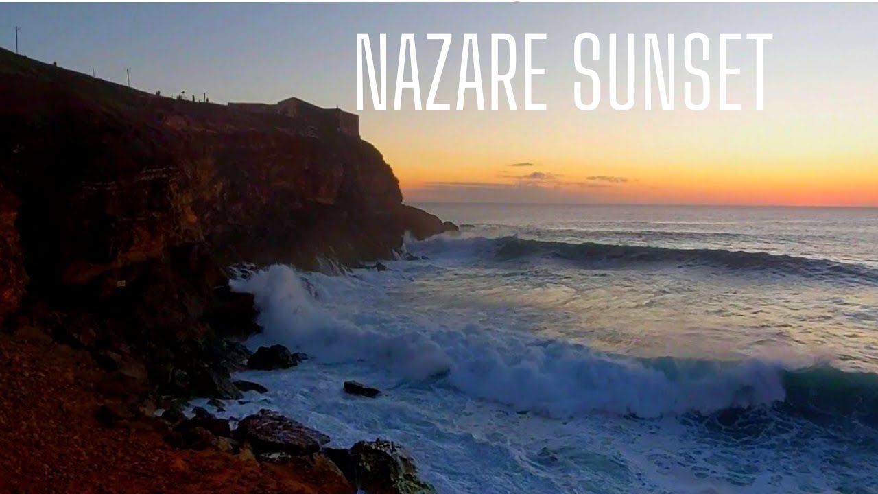 NAZARE PORTUGAL Beautiful sunset - Beautiful waves - Walking Tour - YouTube