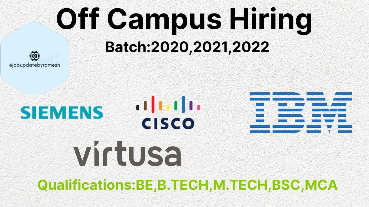 Off-Campus hiring drive for #2020 ,#2021 ,#2022 batch #cisco ,#siemens ...