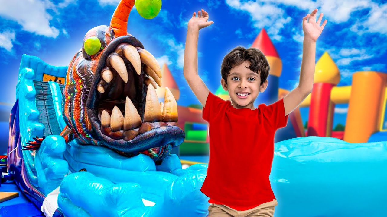 CAÇA AOS PRESENTES 🎯 no pula-pula Monster Fish 🐠 com Gael e muitos ...