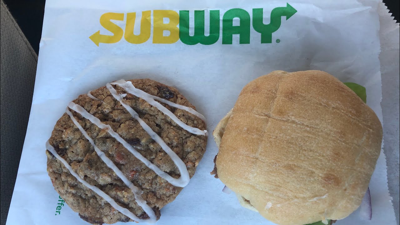 Subways Carrot Cake Cookie and Subway Slider Review - YouTube