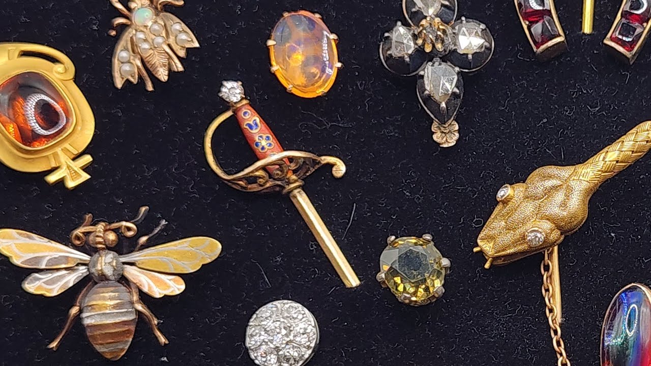 Jason Adams is live! ANTIQUE GOLD STICKPIN COLLECTION! LET'S CHAT ...