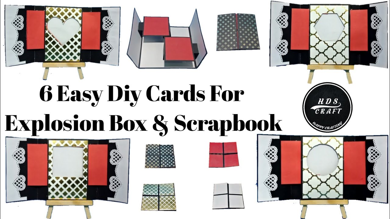 6 Easy Diy Cards For Explosion Box & ScrapBook Part 02 - YouTube