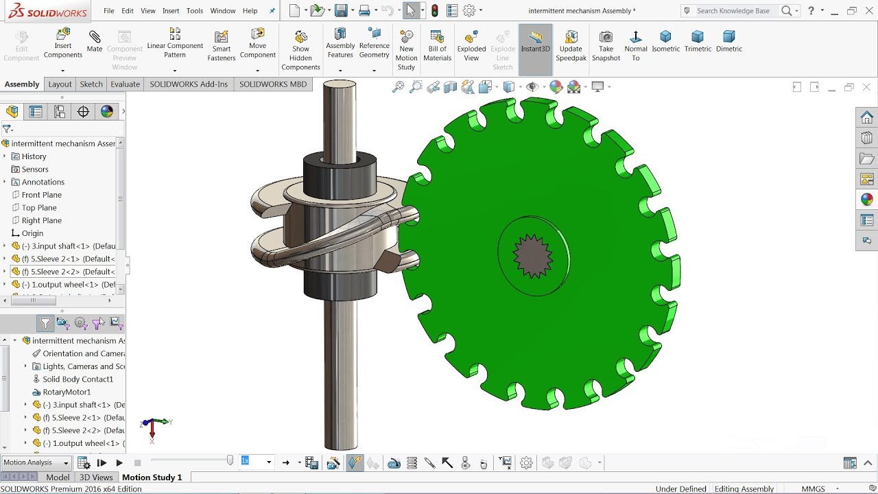 Solidworks tutorial | Design of intermittent mechanism in Solidworks ...