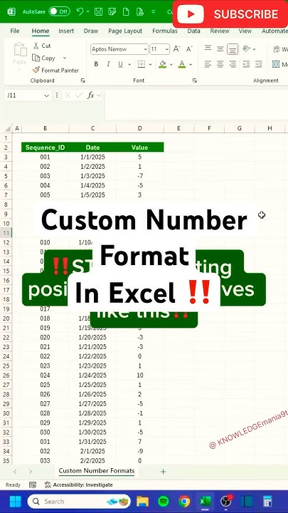 Custom Number Format in Excel ‼️ #shorts #excel #exceltips #computer - YouTube