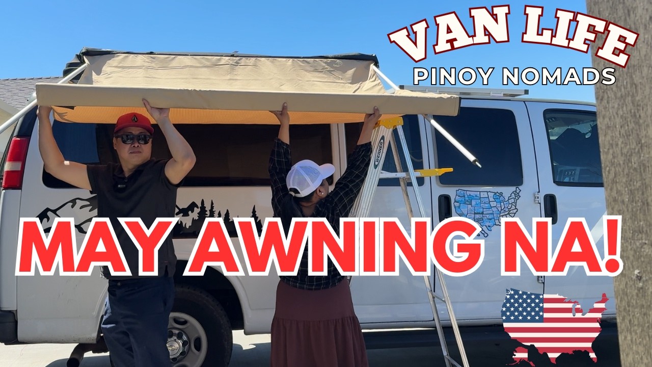 AWNING UNBOXING AT INSTALL SA ATING CAMPER VAN / BACK TO VAN LIFE ...