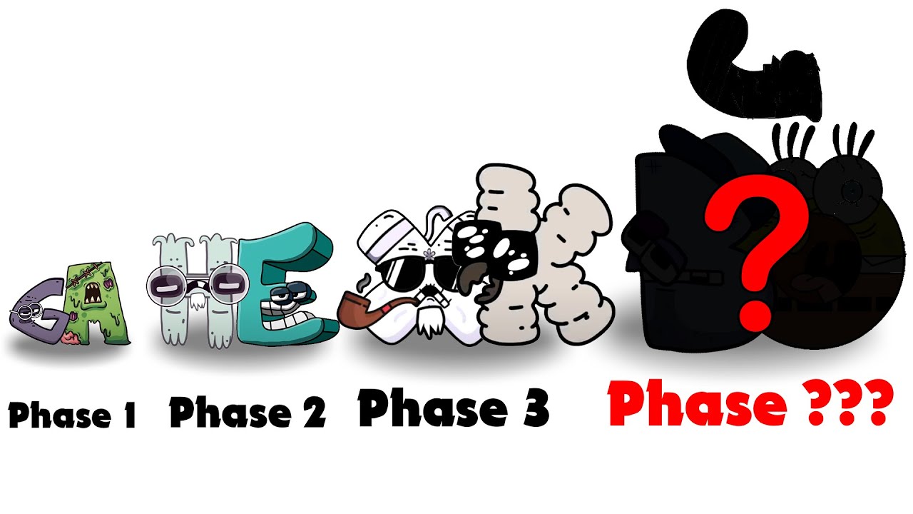 Alphabet Lore Comparison - ALL Phases of Alphabet Lore Characters From ...