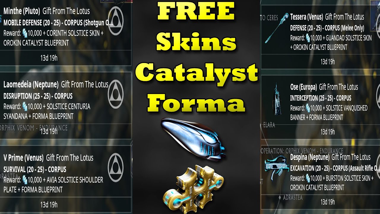Warframe Gift Of The Lotus Skins and More! Free Orokin Catalysts! - YouTube
