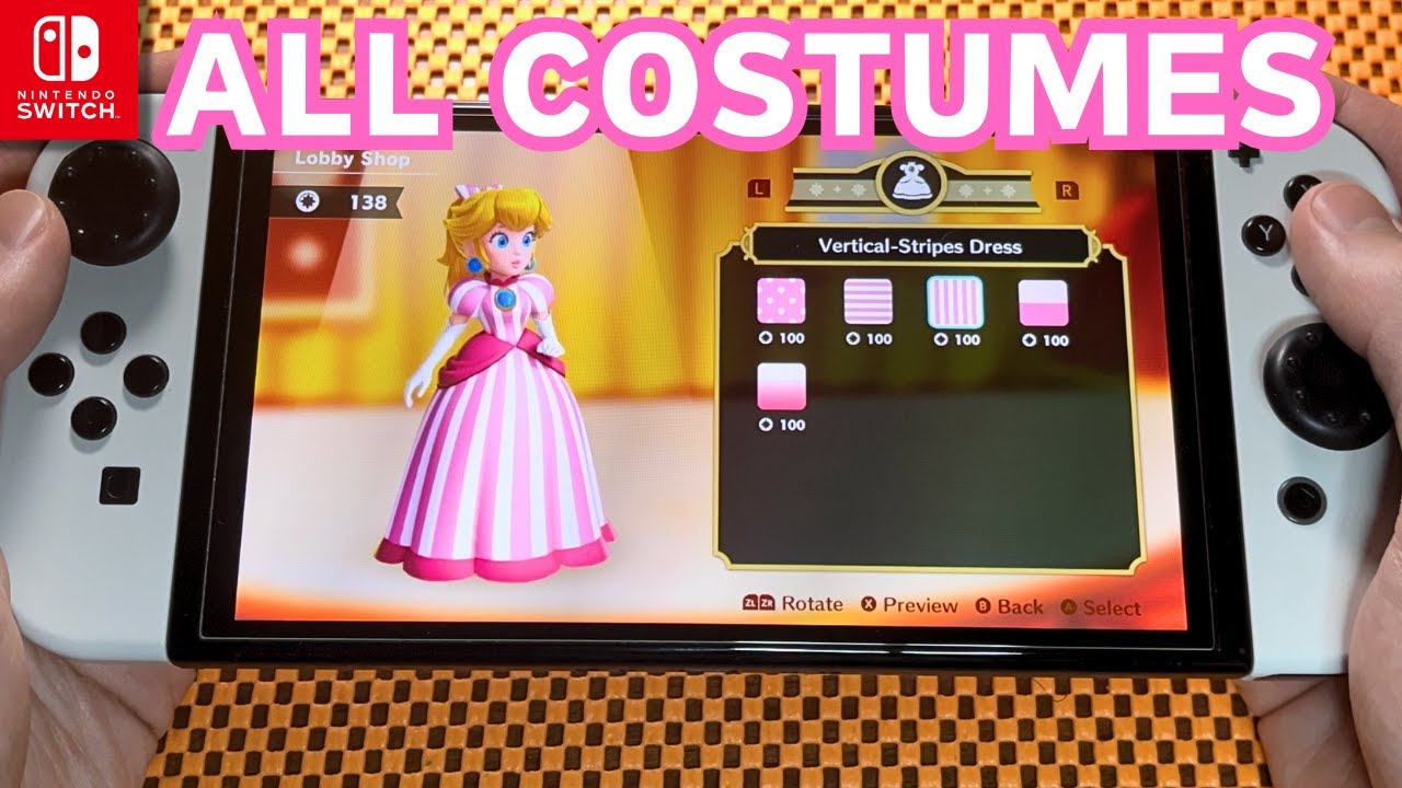 Princess Peach: Showtime - All Costumes (4k/Handcam) - YouTube