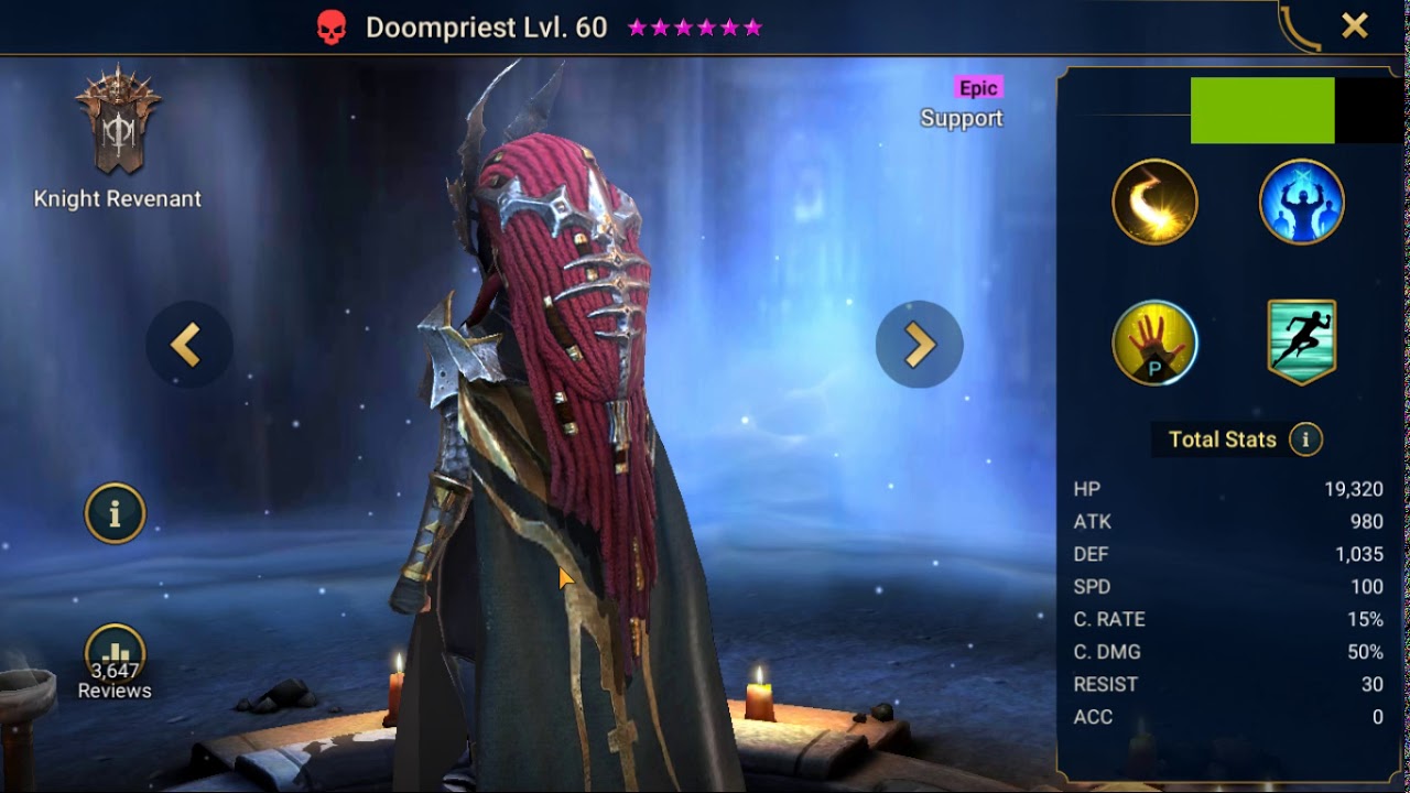 Raid Shadow Legends Hero Showcase Doompriest lv 60 - YouTube