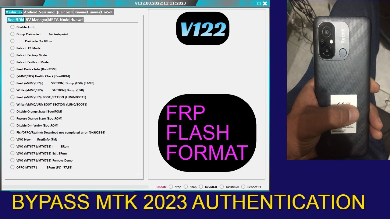 MTK Auth Bypass Tool V122.2023 | MI Unlock tool | xiaomi huawei oppo ...