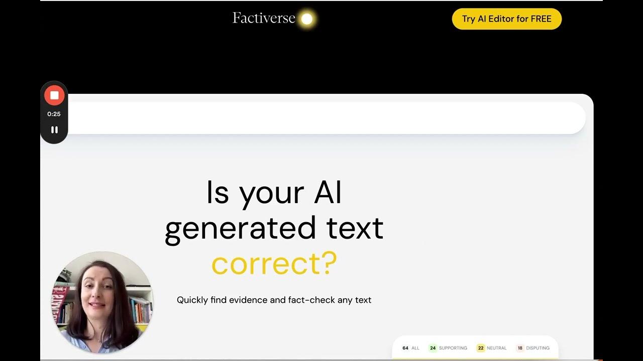 Instantly detect factual errors in chatGPT and find credible sources with Factiverse - YouTube