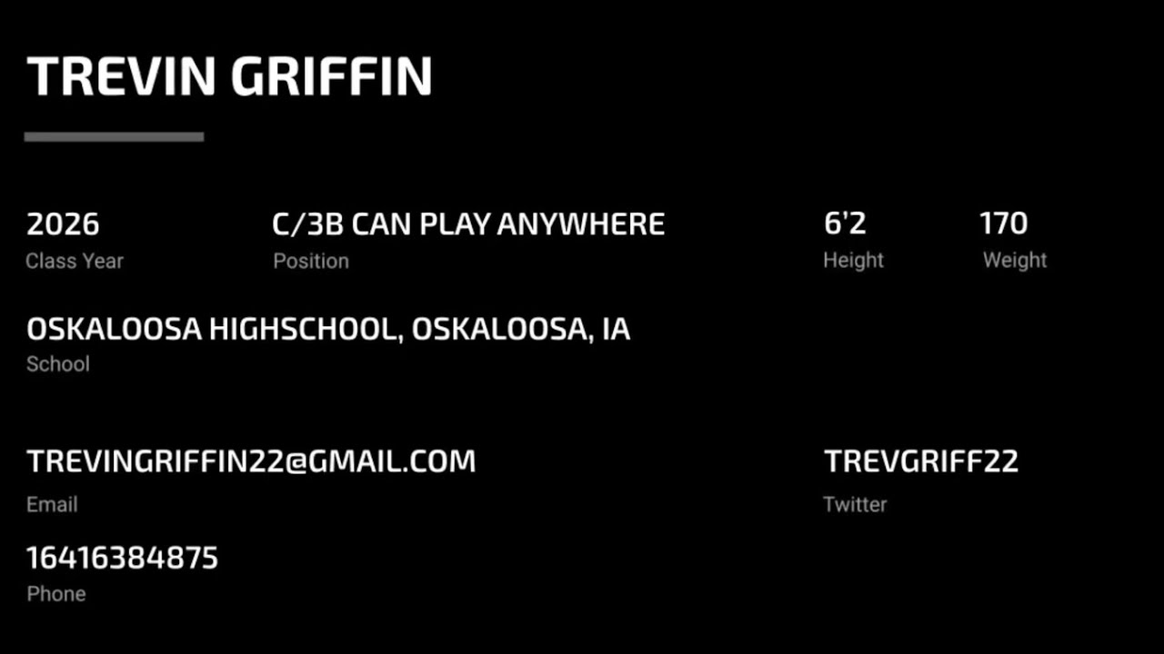 Trevin Griffin (2026, C/3B) - YouTube