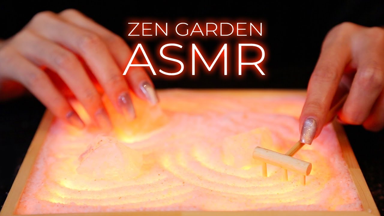 ASMR Relaxing Pink Salt Zen Garden Triggers (No Talking) - YouTube