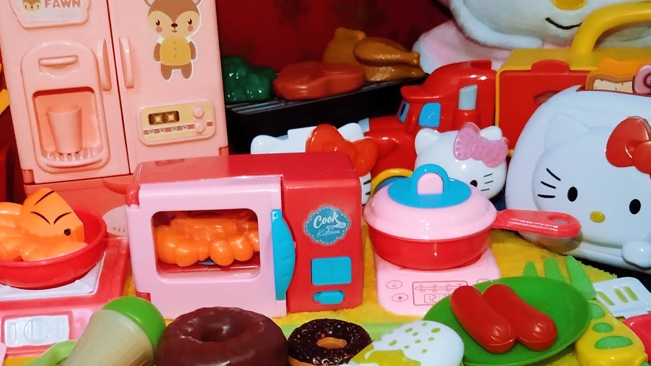 Satisfying Unboxing Hello Kitty Kitchen Playset mini Refrigerator and ...
