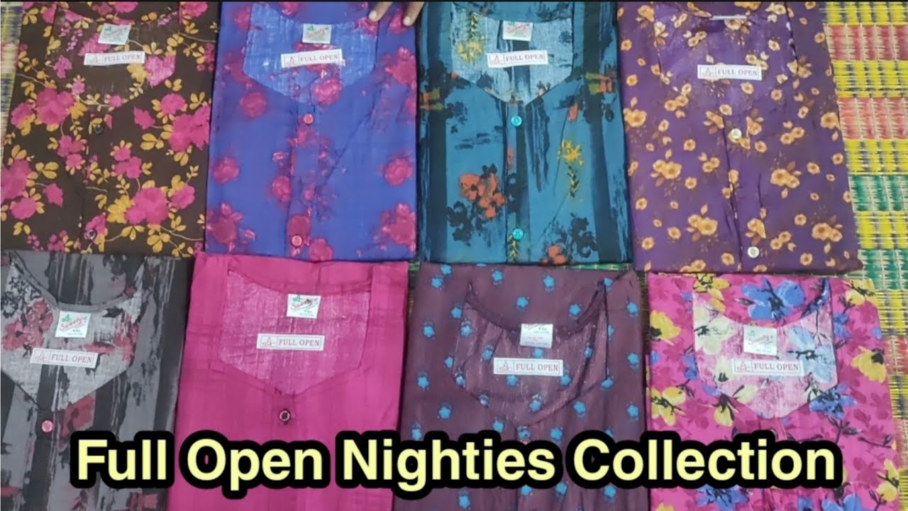 Full Open Nighties Collection | Front Open Button Nighties | WhatsApp ...