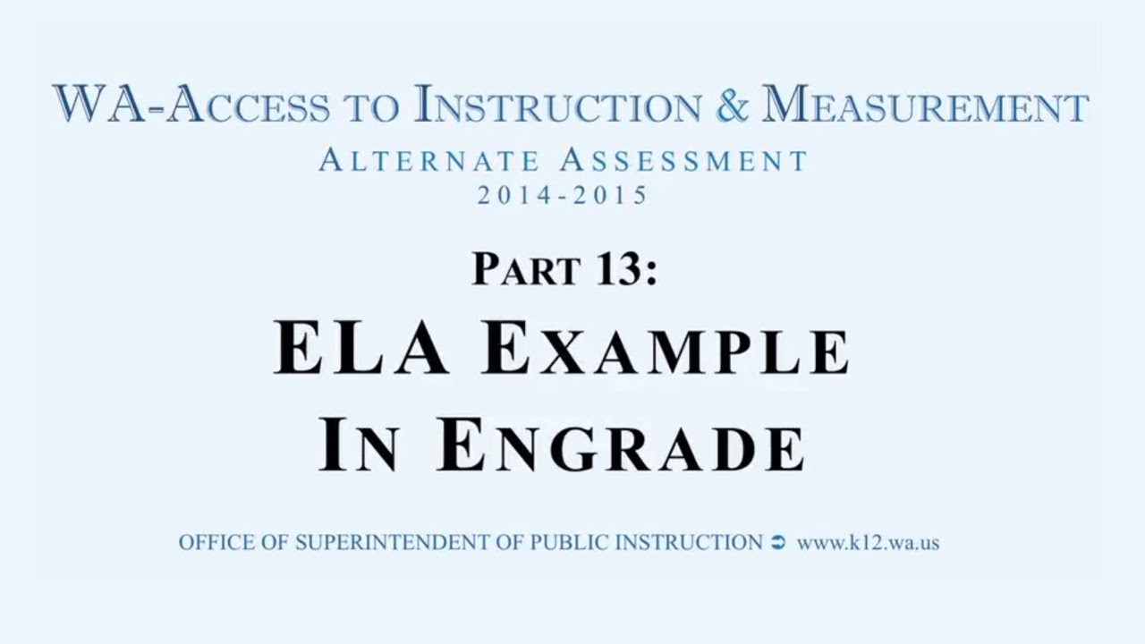 13 English Language Arts Example - YouTube