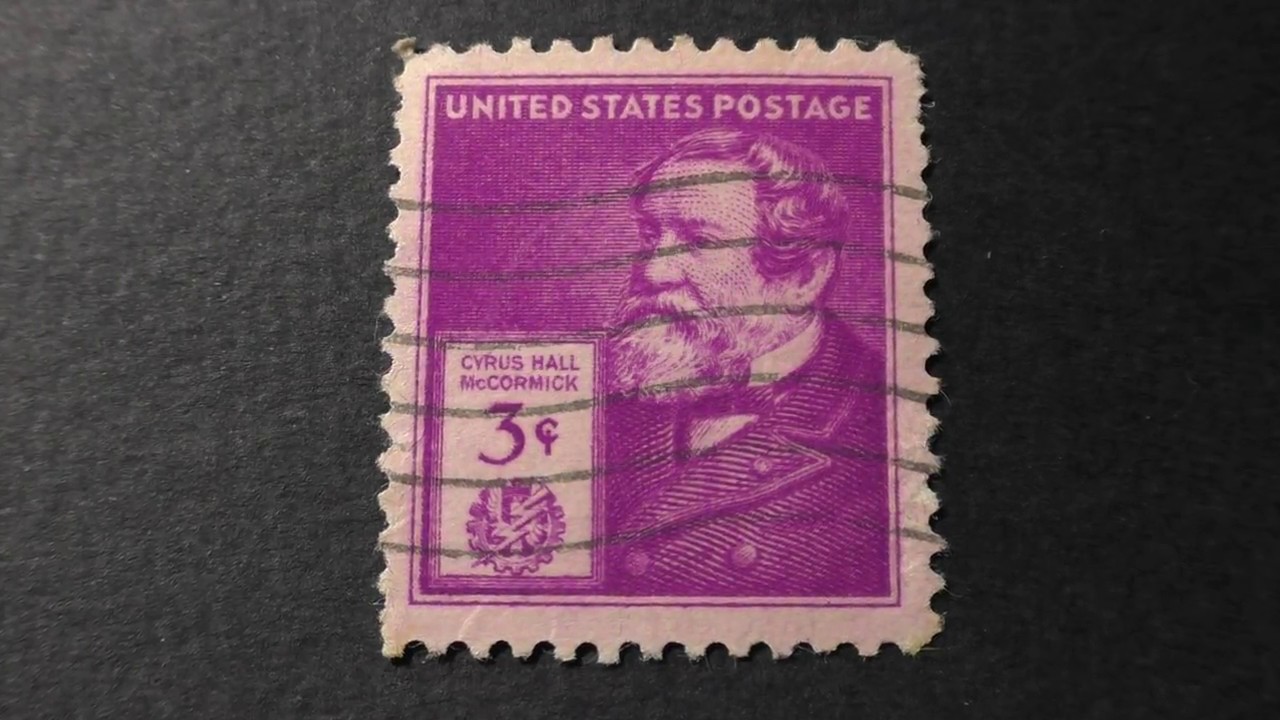 Postage stamp. USA. U.S. Postage. Cyrus Hall McCormick. Price 3 cents ...