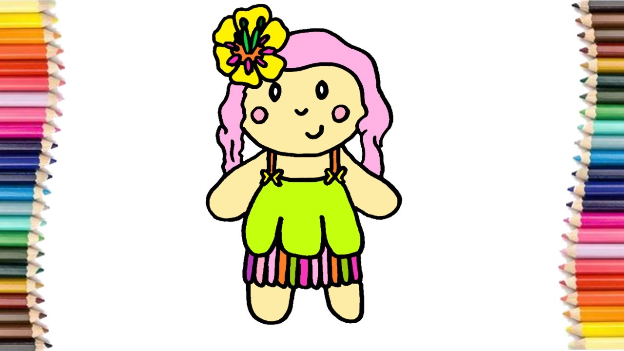 How to draw a Cute Girl | Drawing and Painting for kids - YouTube