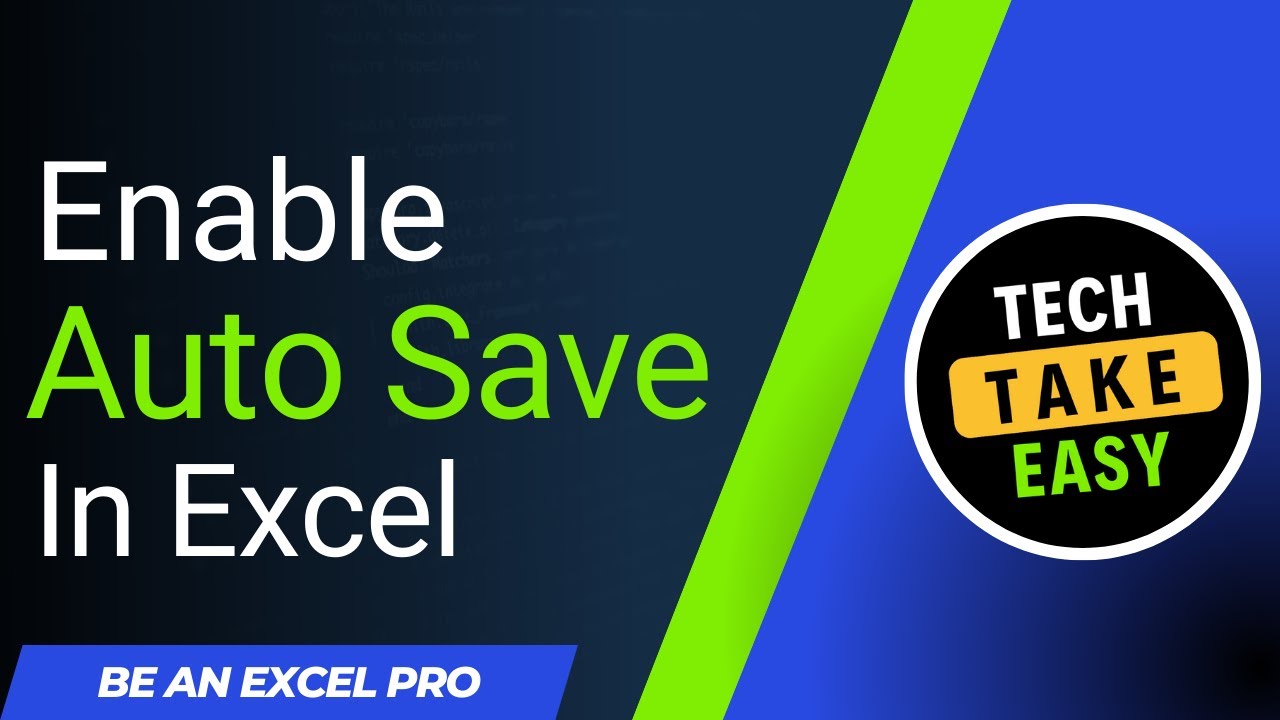 How To Enable Auto Save Option In Excel techtakeeasy YouTube How To Enable Auto Save Option In Excel techtakeeasy YouTube
