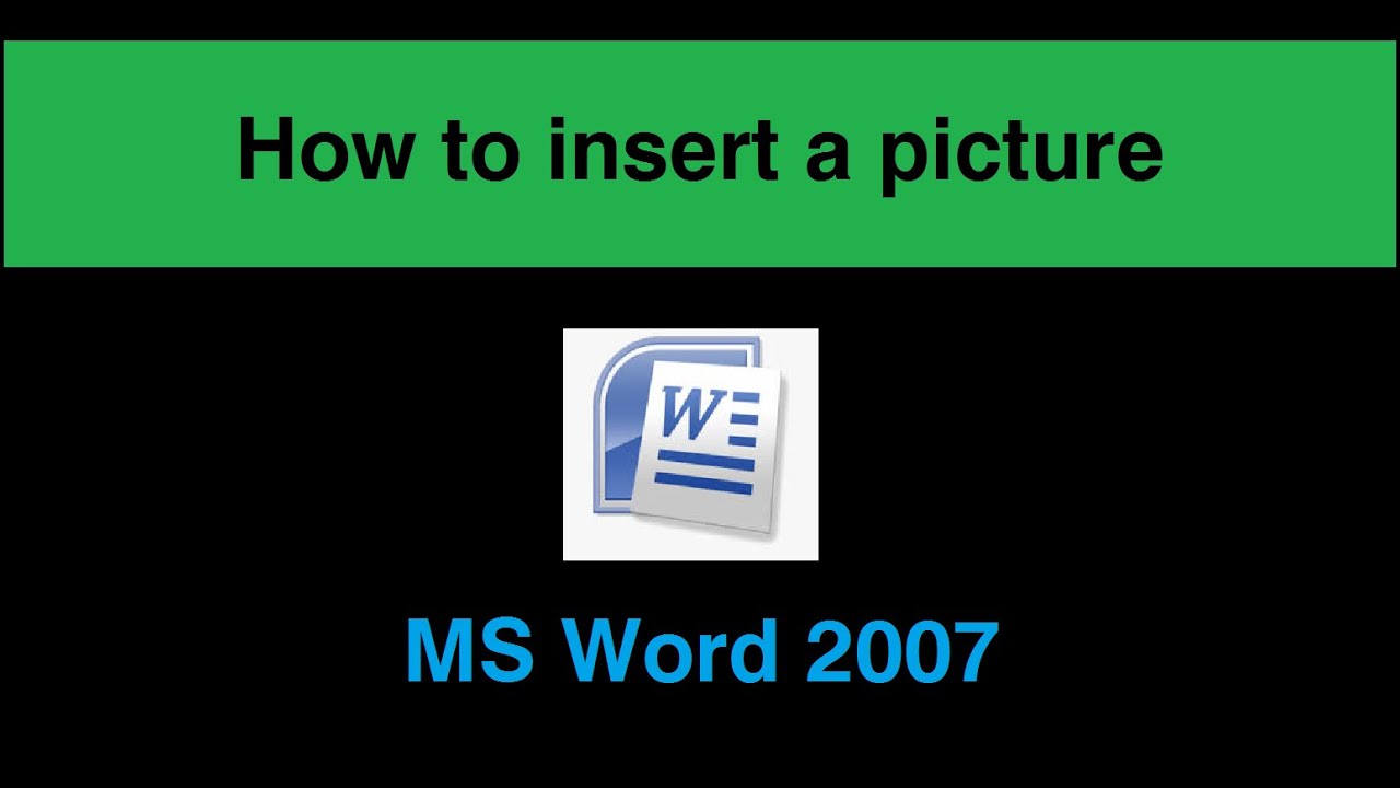 How to insert a Picture (MS Word) - YouTube