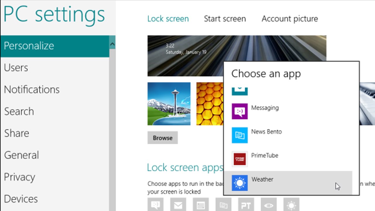 How to change windows 8 lock screen - YouTube