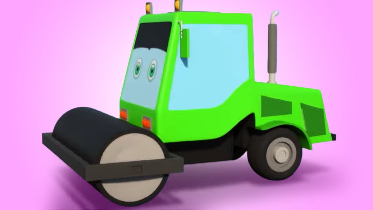 Road Roller + More Formation And Uses, Car Cartoon Video For Kids - YouTube