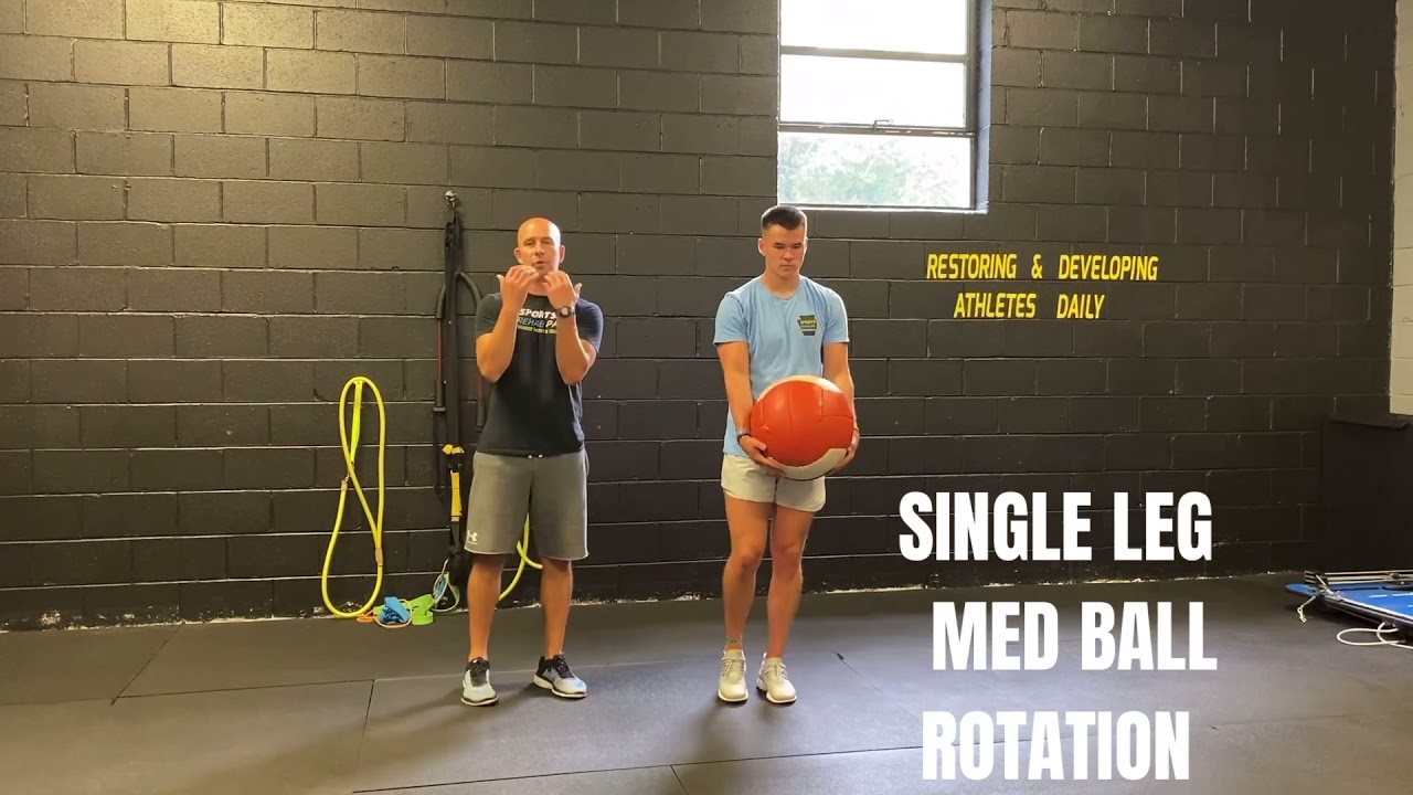 Single Leg Med Ball Rotation - YouTube