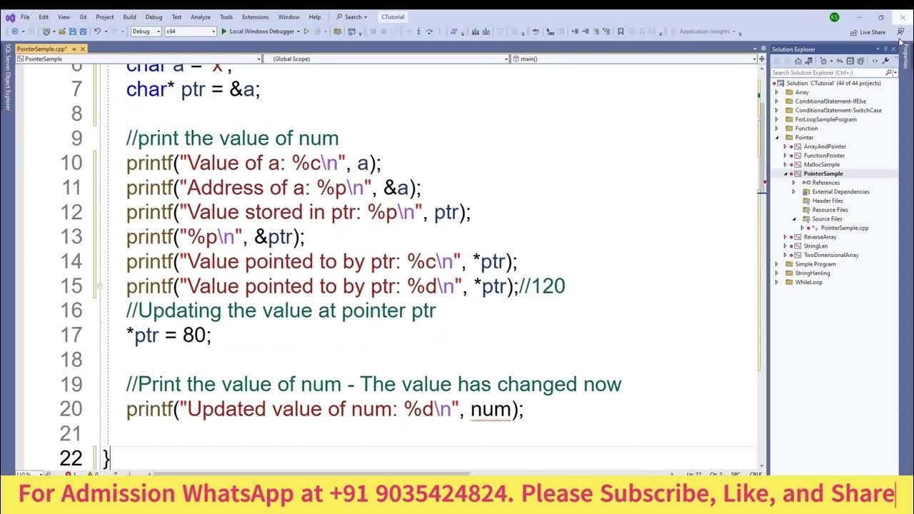 C Programming - Complete Tutorial - How to use pointer for a char data type - YouTube