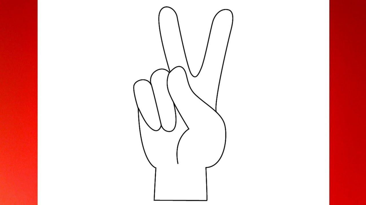 How to draw a hand in a two finger pose step by step - YouTube