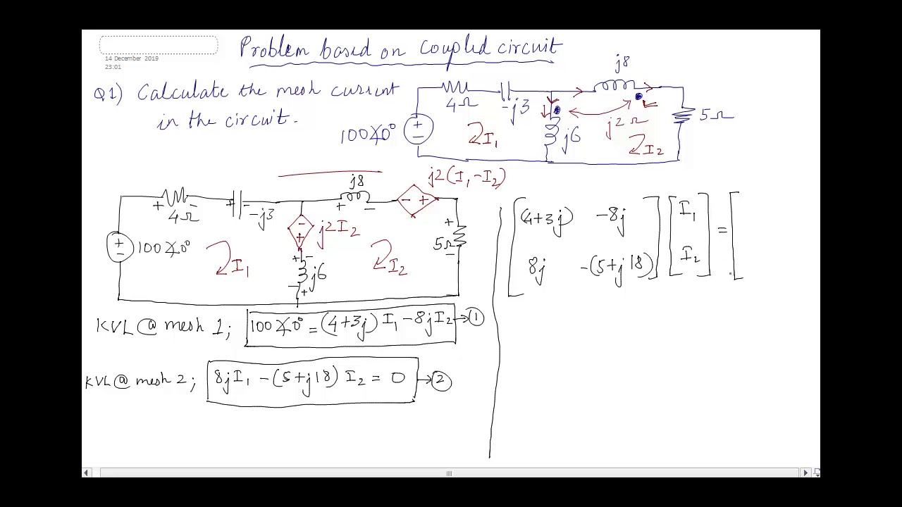 lec 6.2 problems based on coupled circuit- part 1 - YouTube