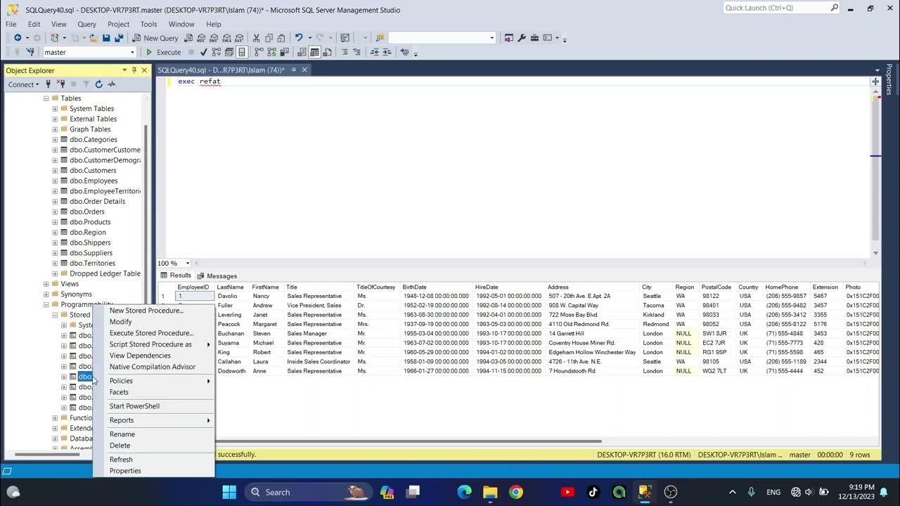 SQL | الاوامر المخزنه والتلقائية (proc & Trigger) - YouTube