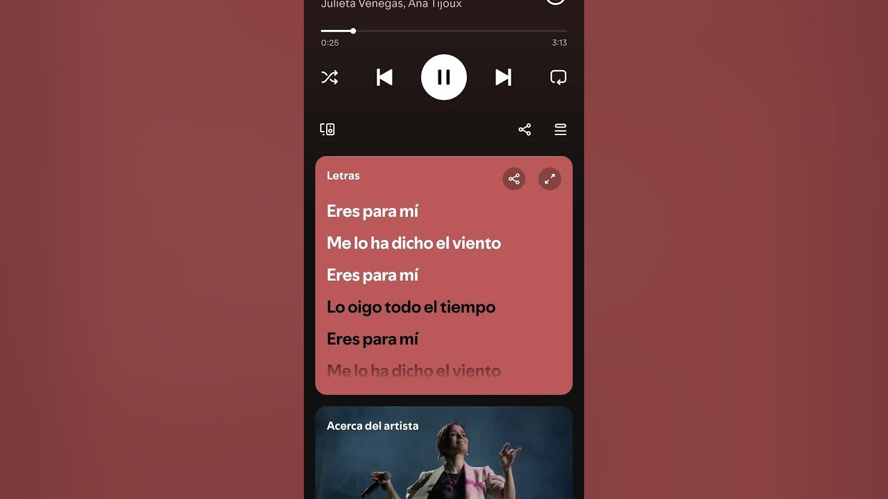 Julieta Venegas Eres para Mí (letra del Coro) - YouTube
