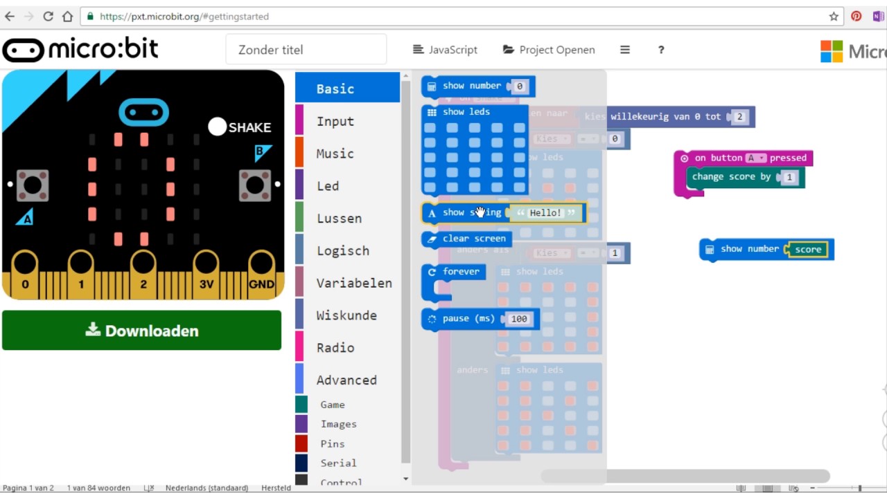 Microbit 3 steen papier schaar - YouTube