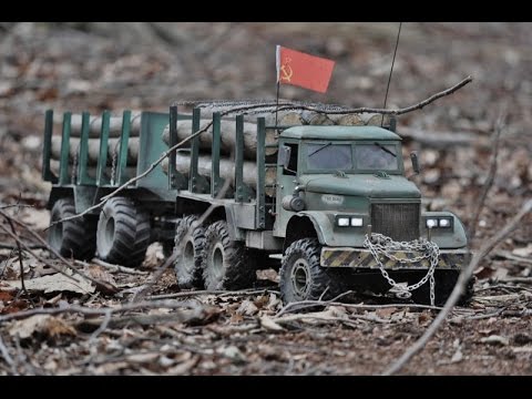 RC AXIAL SCX-10 6x6 Kraz 255 logging truck in Lochem (NL) - YouTube