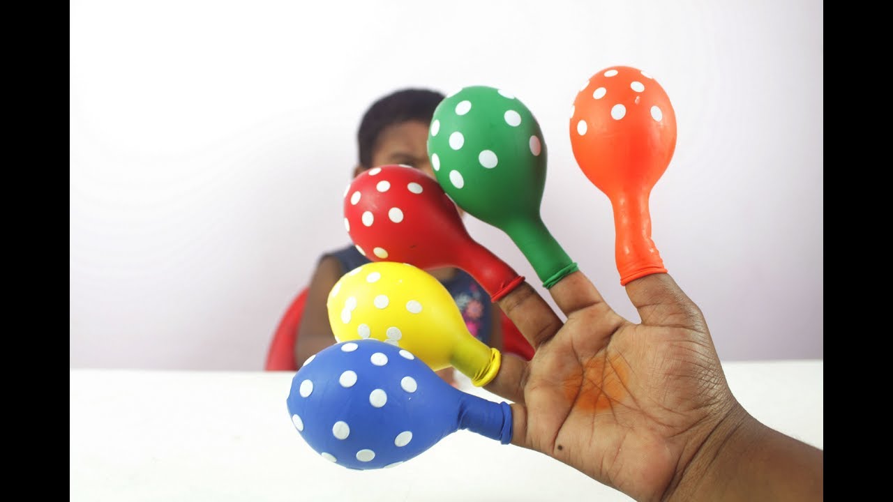 Finger family song with balloon / Learn color with balloon - YouTube