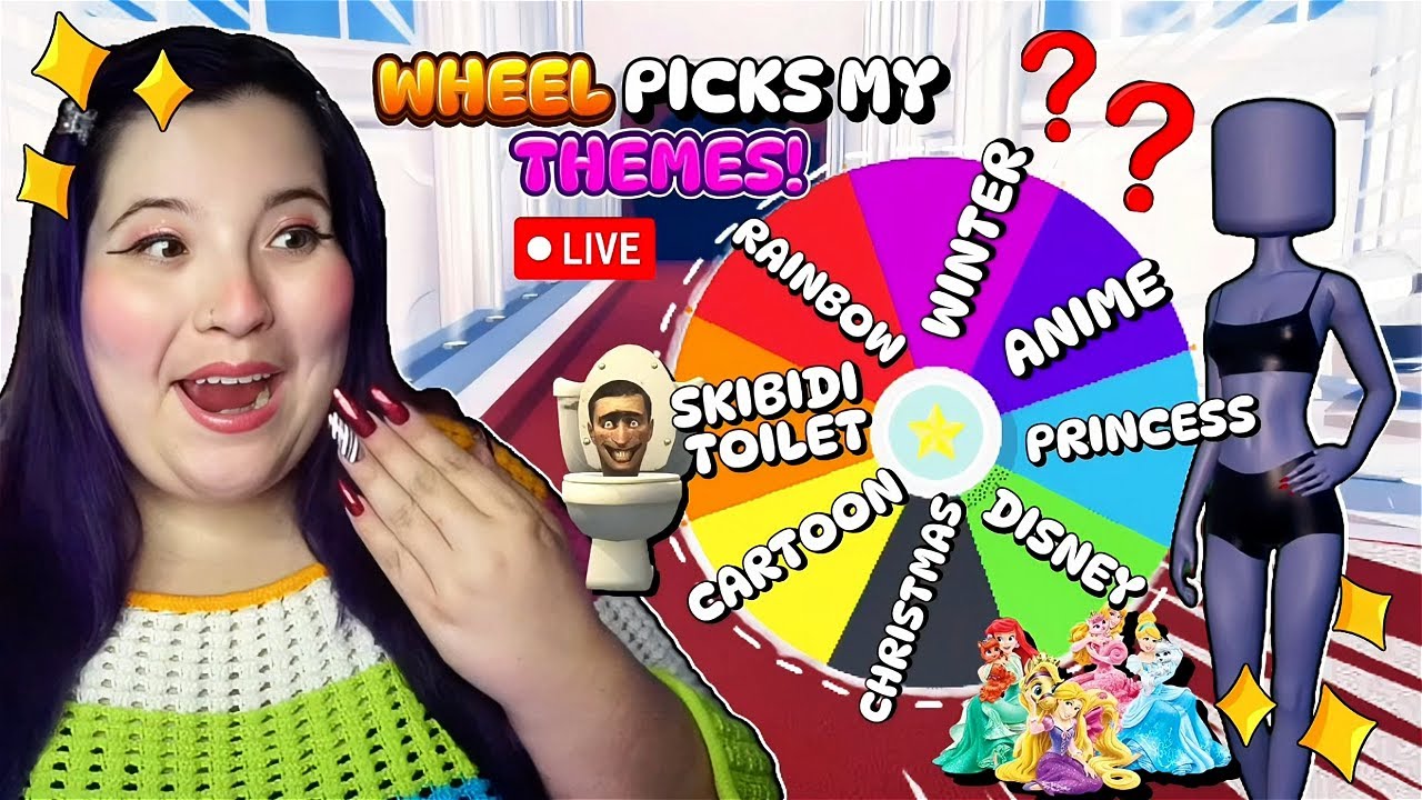 🔴 LIVE! PLAYING DRESS TO IMPRESS! SPINNING THE WHEEL FOR THEMES! - YouTube
