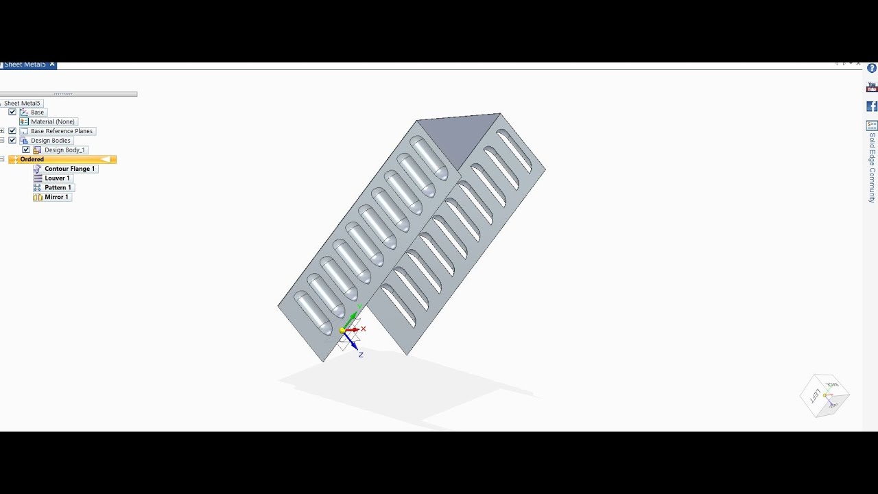 #61 Solid edge tutorial sheet metal louver | louver in solid edge ...