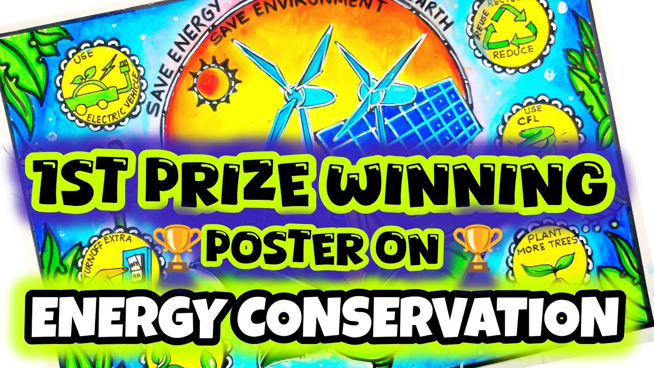 How to draw save energy poster chart drawing for competition ( very ...