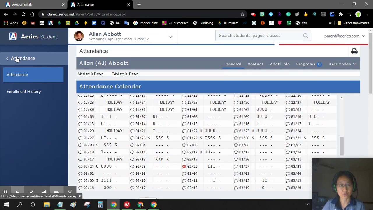 How to Navigate Around Aeries Attendance & Grades Part 4 - YouTube