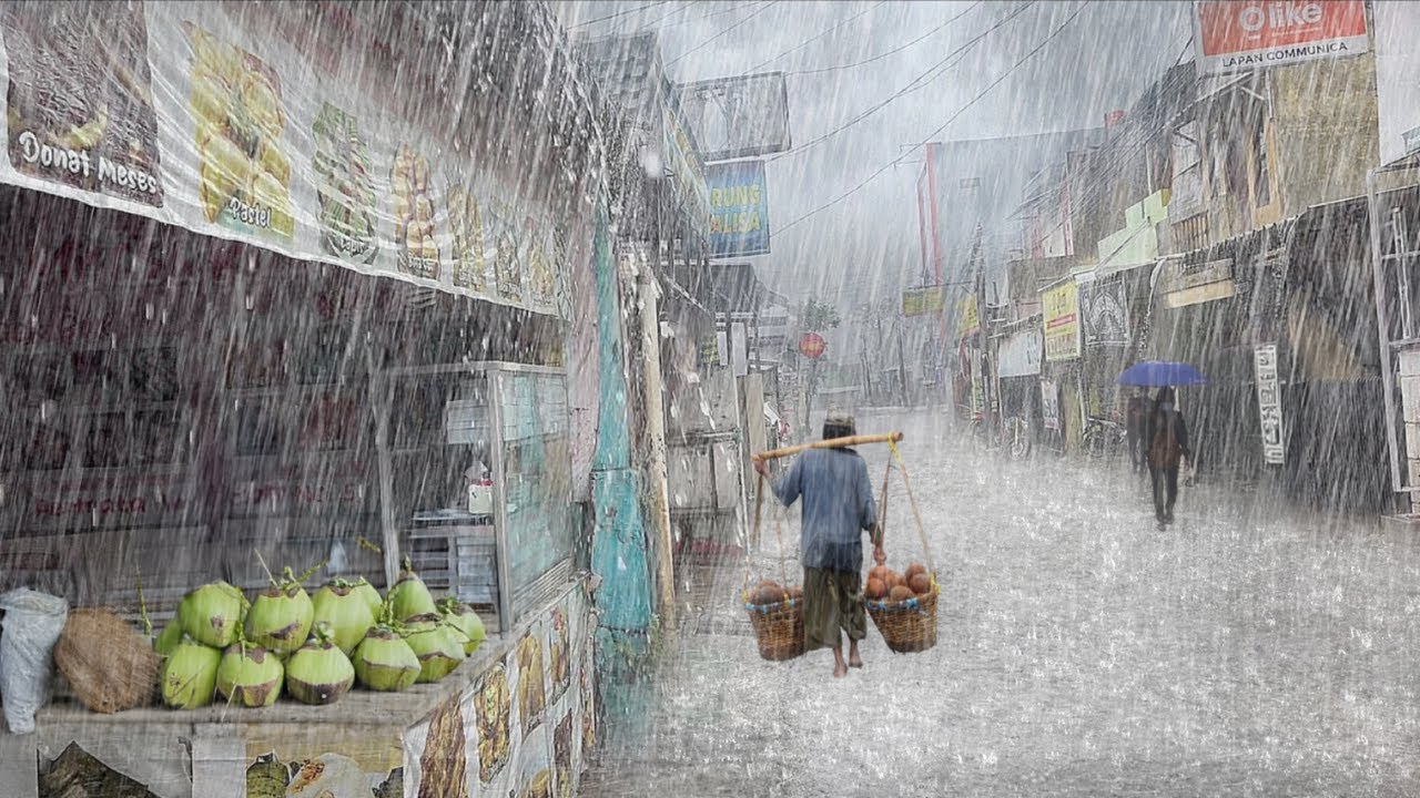 Extreme Rain Super Heavy Big Thunderstorm Non-stop in the Village,Sleep ...
