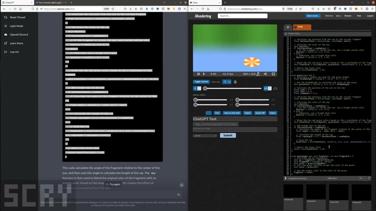 Chatgpt Generation Of Glsl Code Chatgpt Openai Youtube