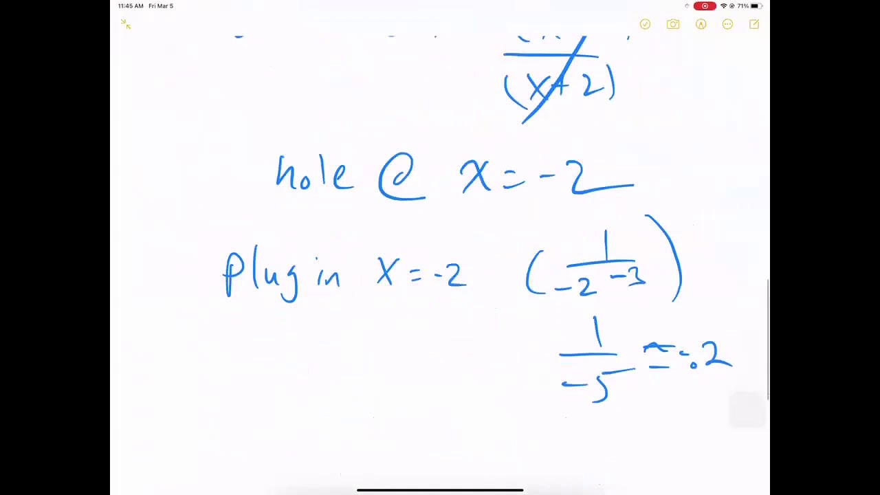 Precalculus Finding Holes - YouTube
