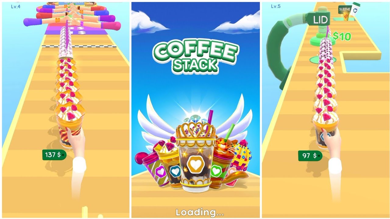Coffee stack Android game play 😍|level-4-6| Run games | - YouTube