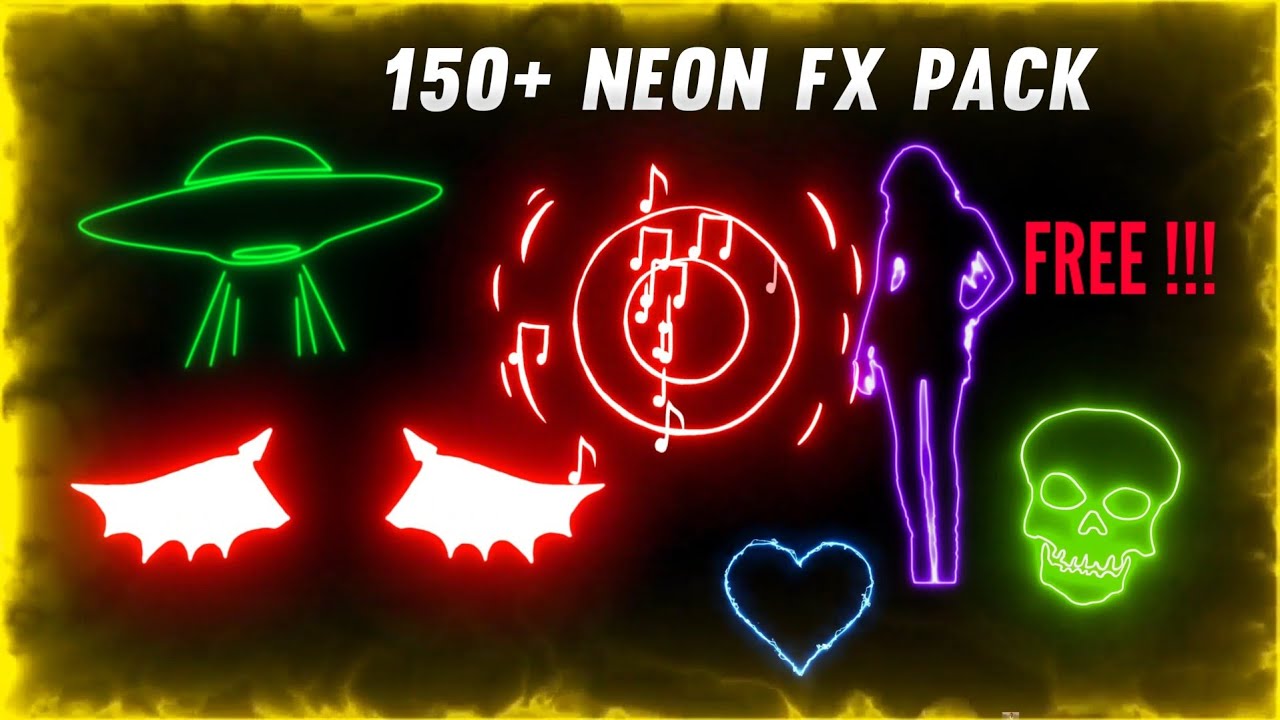 150+ Neon fx Pack 😵 for free fire Montage Editing Pack | GFX Pack - YouTube