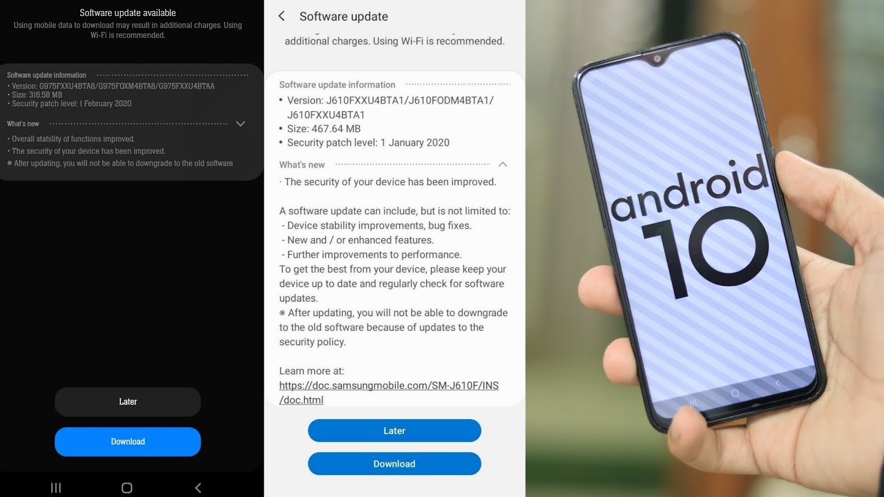 Samsung phone got the new FOTA update | Android 10 update with problems ...