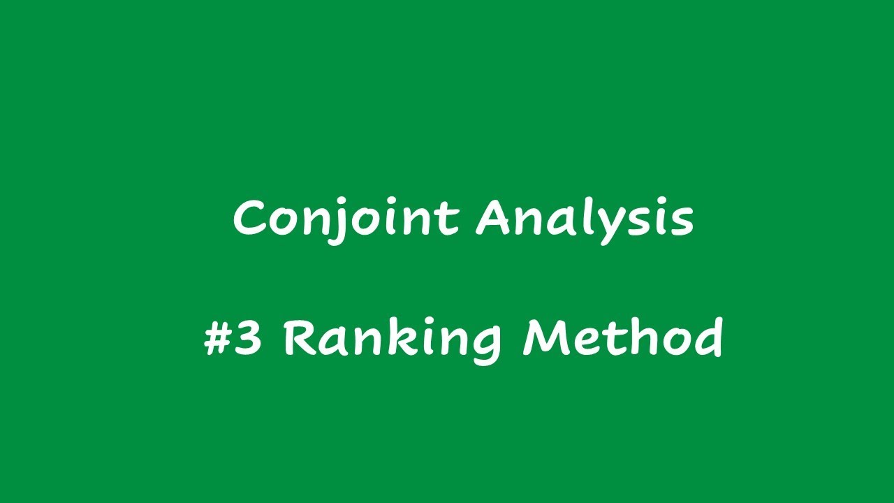 #3 Conjoint Analysis - Ranking Method - YouTube