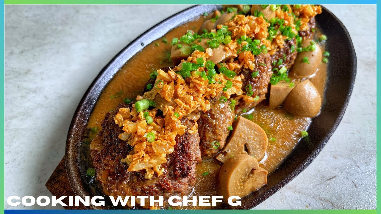 SIZZLING BURGER STEAK (FILIPINO STYLE) - YouTube