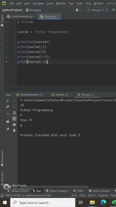 Python Strings Pythonforbeginners Pythonprogramming Pythontutorial Programming Youtube