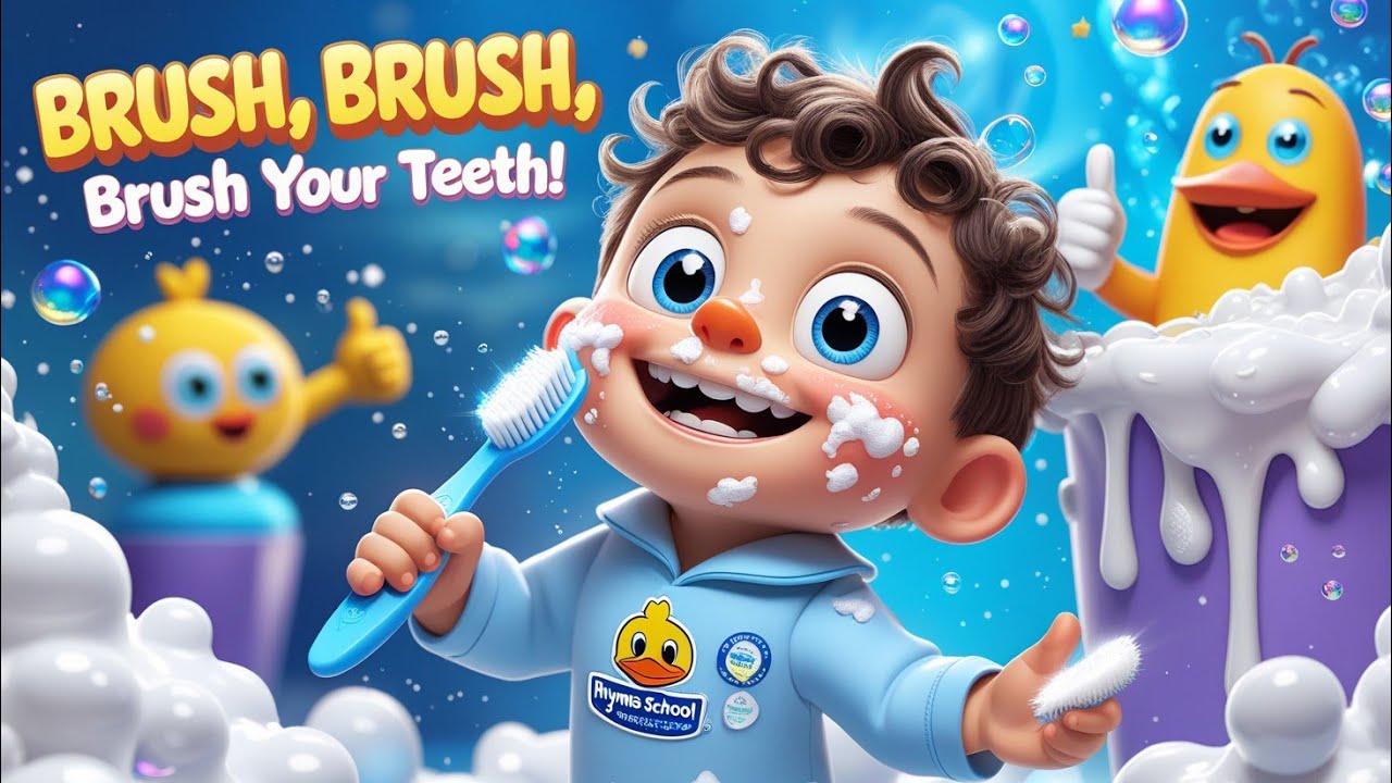 Brush Brush Brush your teeth| how to brush your teeth |Rhyme School ...