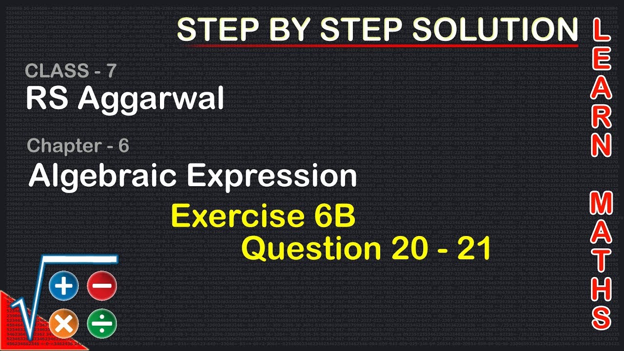 algebraic-expression-class-7-exercise-6b-question-20-21-rs